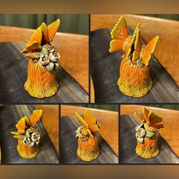 Vintage | Accents | Vintage Ceramic Butterfly Bell Vintage Bohemian ...